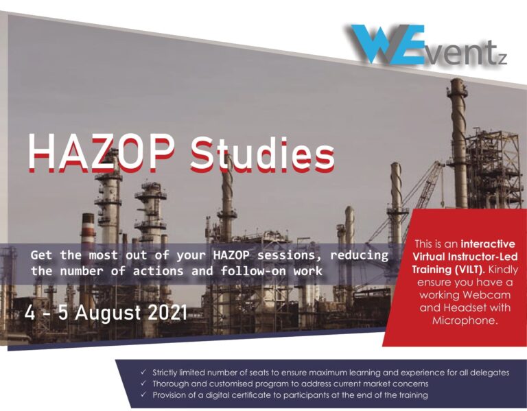 HAZOP Studies (4 - 5 Aug 2021) - WEventz