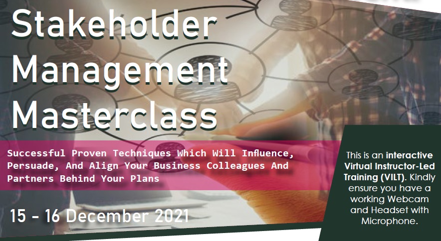 Stakeholder Management Masterclass (15 - 16 December 2021) - WEventz