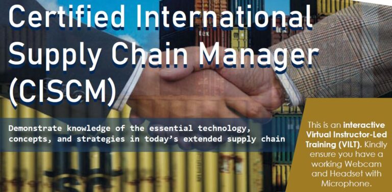 Certified International Supply Chain Manager (CISCM) (26 – 28 February ...